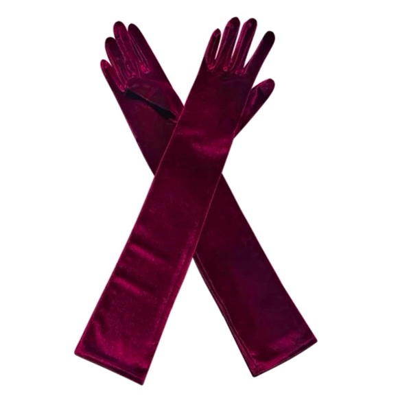 None | Accessories | Burgundy Velvet Victorian Vamp Goth Regency Gatsby ...